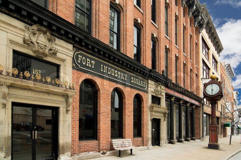 A photo of a typical small town main ... | Stock image | Colourbox