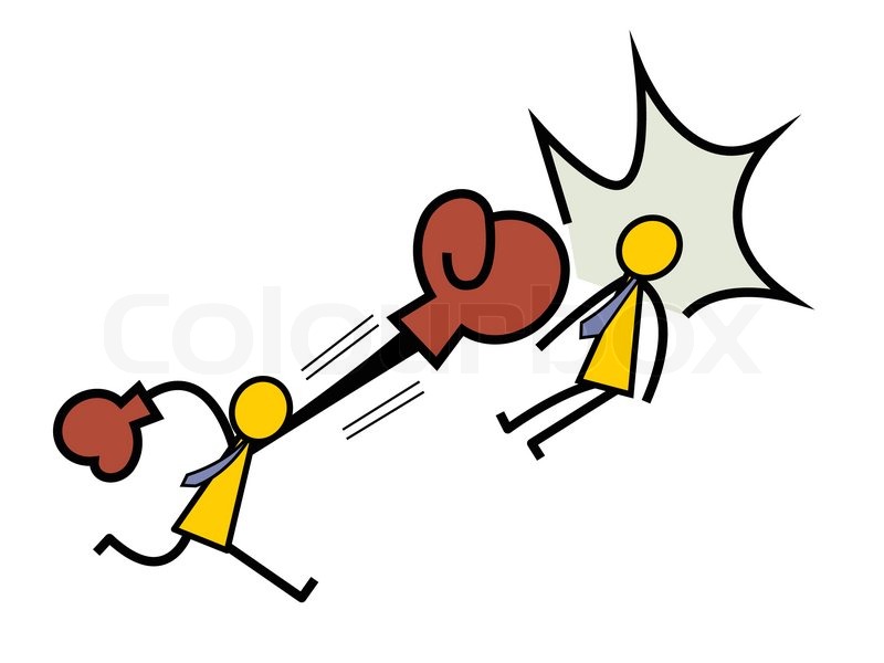 Angry business people beating another ... | Stock vector | Colourbox
