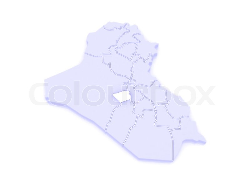 Map of Karbala. Iraq. 3d | Stock image | Colourbox