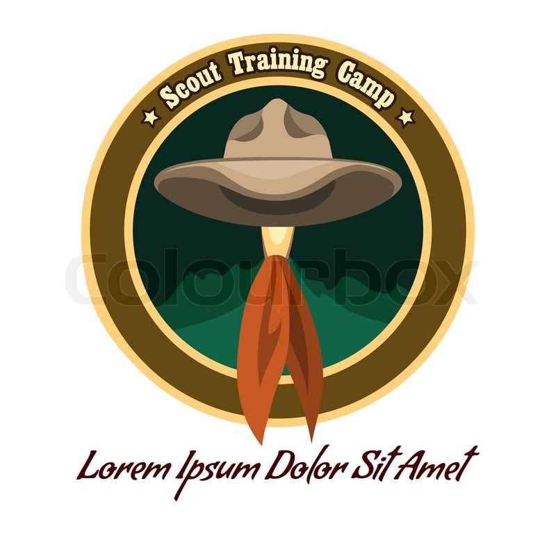 Scout camp colorful badge or logo. ... | Stock vector | Colourbox