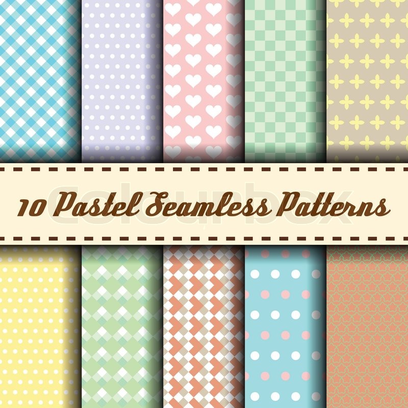 Pastel seamless patterns, vector background | Stock Vector | Colourbox