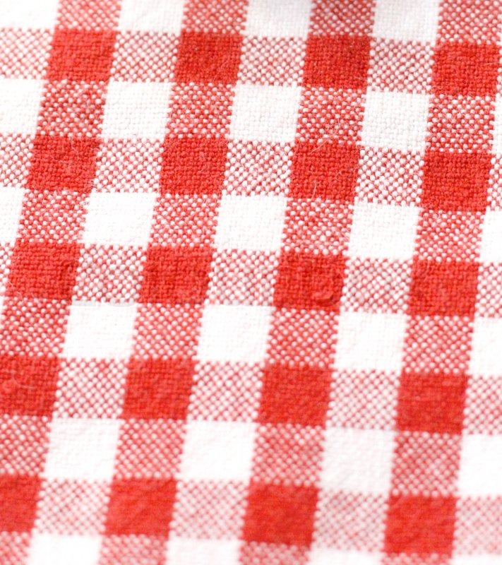 A red coloured checkered piece of cloth | Stock image | Colourbox