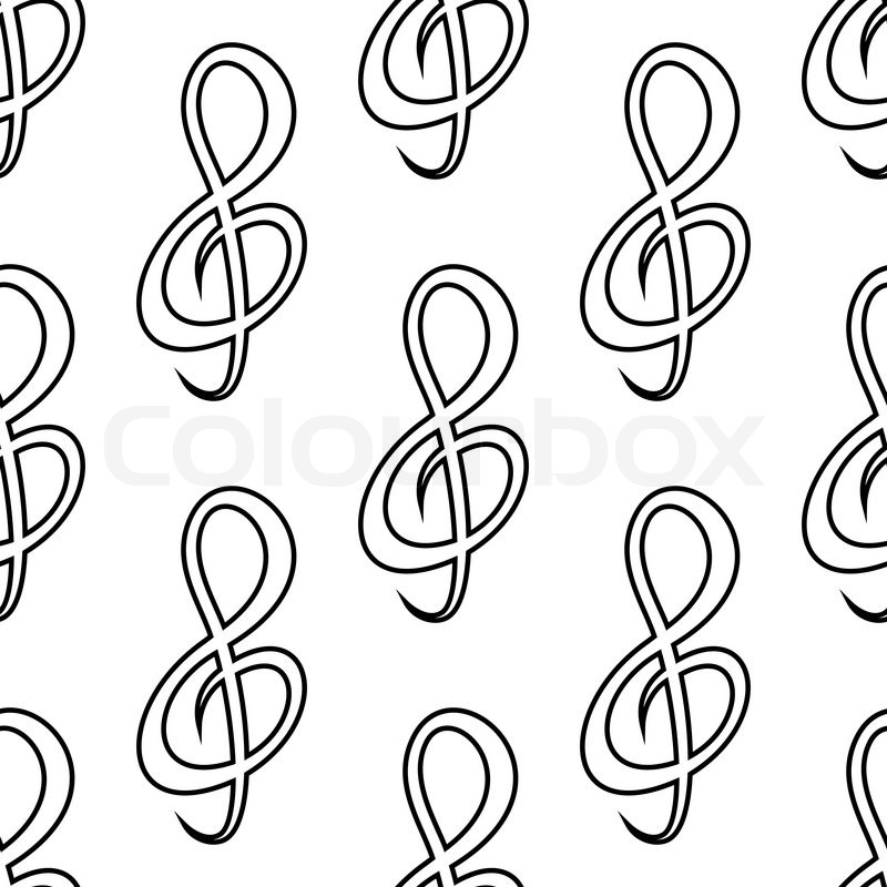Outline seamless music pattern with ... | Stock vector | Colourbox
