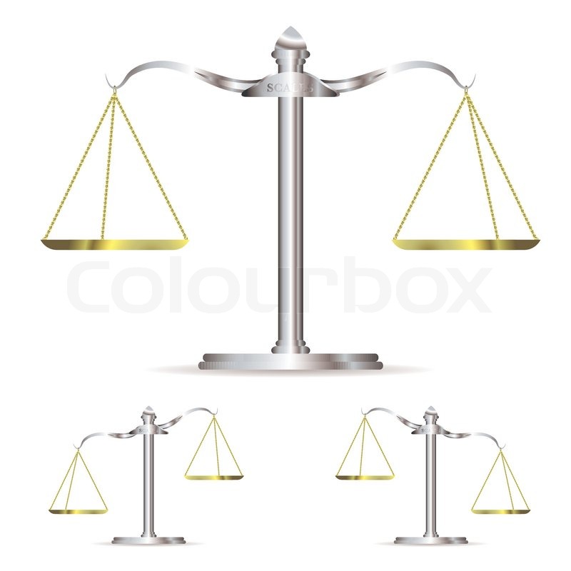 Scales of justice in level up and down ... | Stock vector | Colourbox
