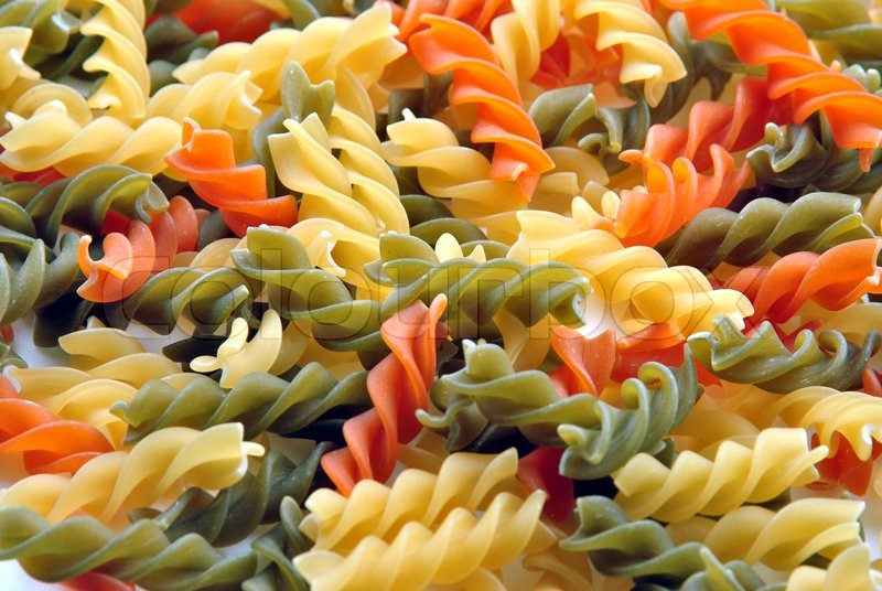 Raw pasta in different colors | Stock Photo | Colourbox