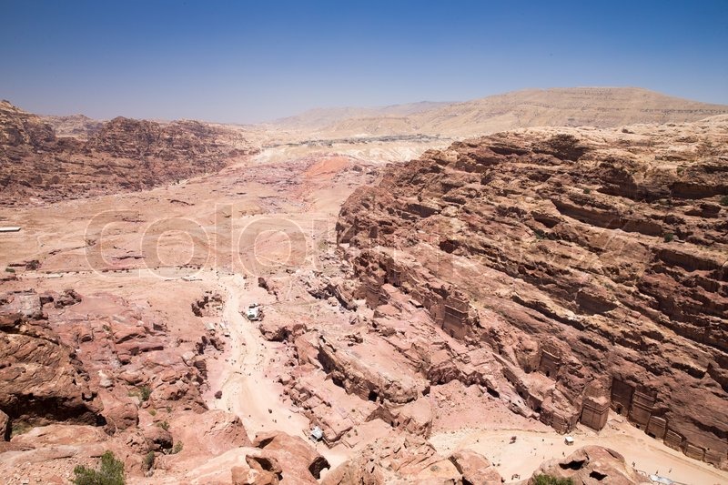 Beautiful red rock formations in Petra ... | Stock image | Colourbox