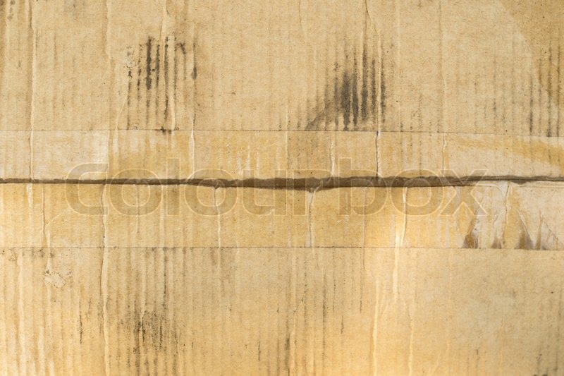 Dirty cardboard box with clear adhesive ... | Stock image | Colourbox