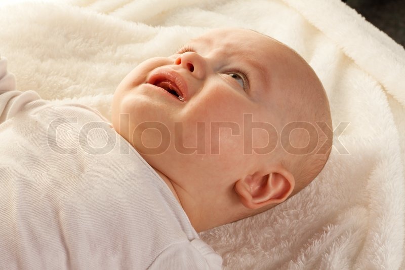 Face and portrait of a crying little ... | Stock image | Colourbox