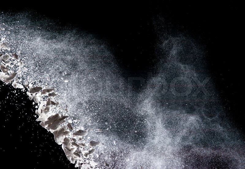 Flour on black background | Stock image | Colourbox