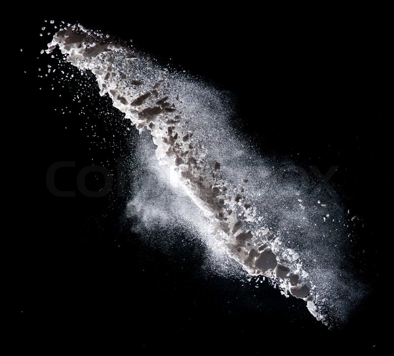 Flour on black background | Stock image | Colourbox
