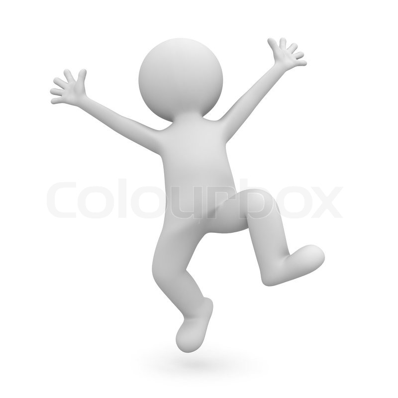 Very happy 3d man celebrating over ... | Stock image | Colourbox