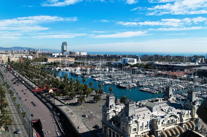 Barcelona - Port. Overview of one of ... | Stock Photo | Colourbox