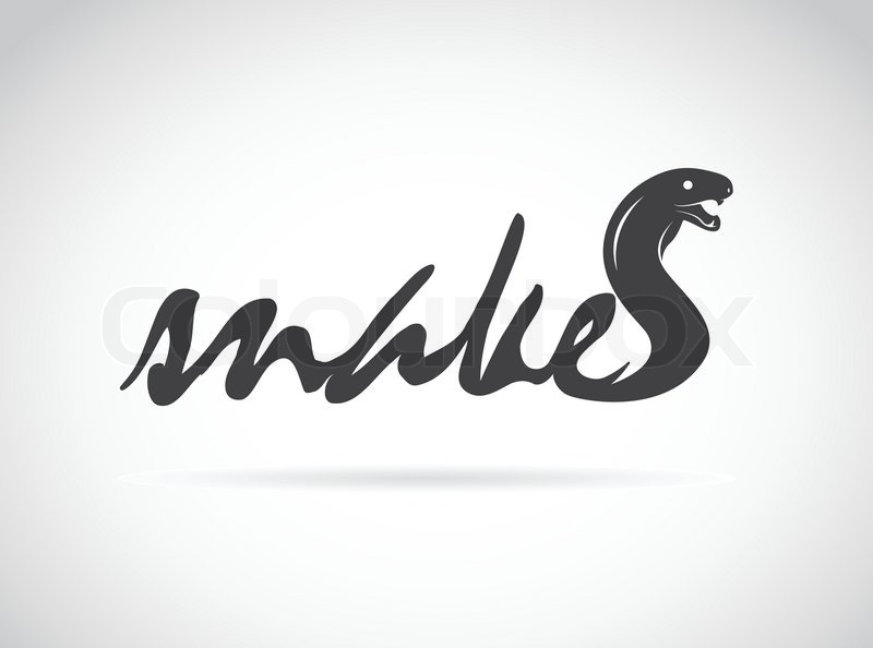 Vector design snake is text on a white ... | Stock vector | Colourbox