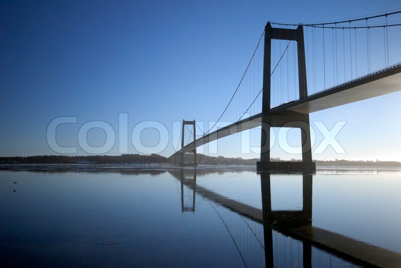 Blue Suspension Bridge from Little Belt ... | Stock image | Colourbox