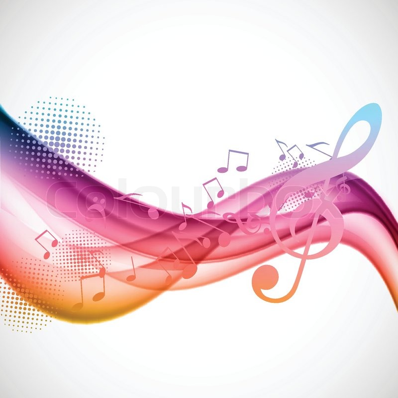 Colorful wavy music background with ... | Stock vector | Colourbox