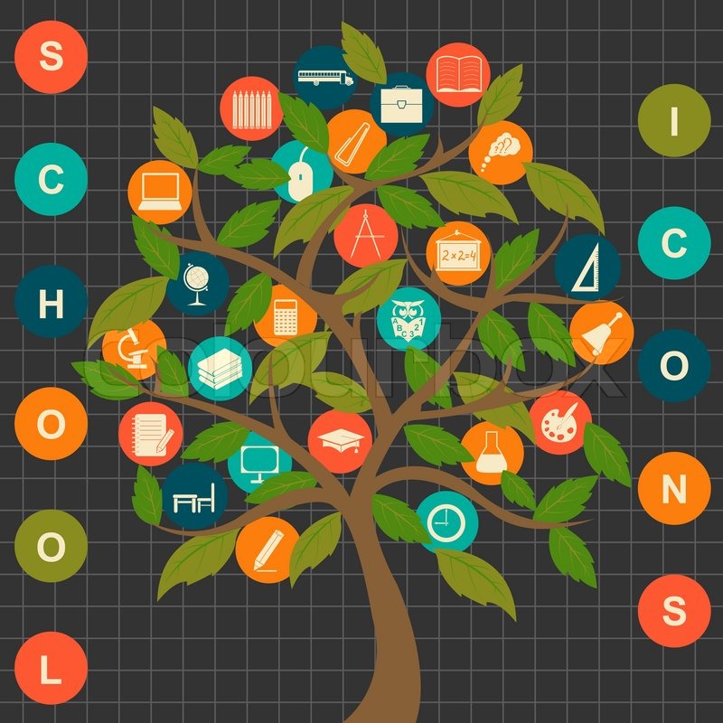 School icons tree. Set education ... | Stock vector | Colourbox