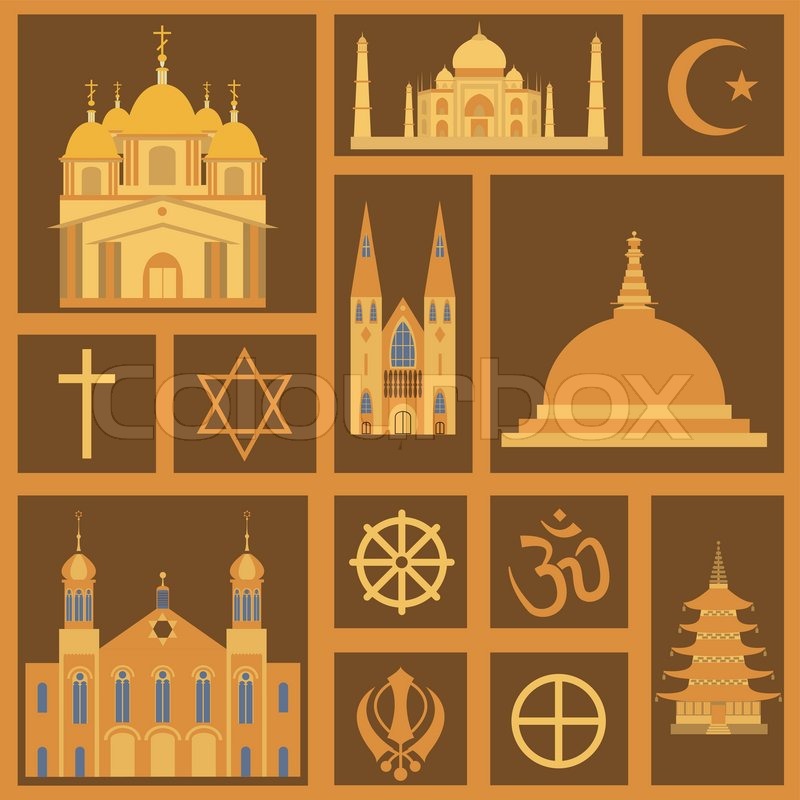 Religion icon set. Vector illustration | Stock vector | Colourbox