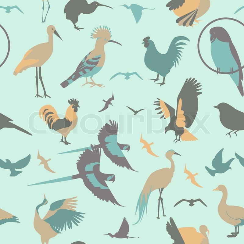 Birds seamless pattern. Vector flat style. Vector illustration | Stock ...