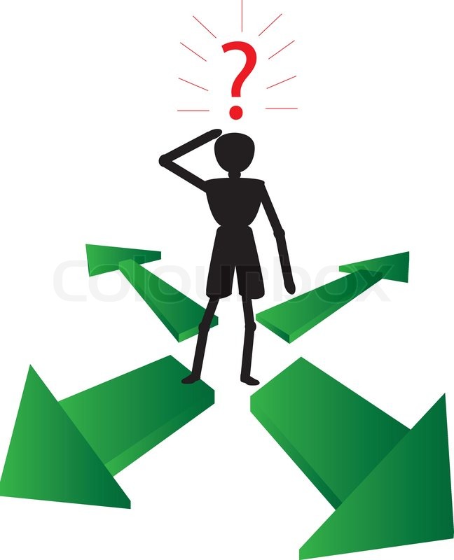 Man asking where to go | Stock vector | Colourbox