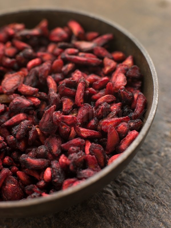 Close up of Dish of Dried Pomegranate ... | Stock Photo | Colourbox