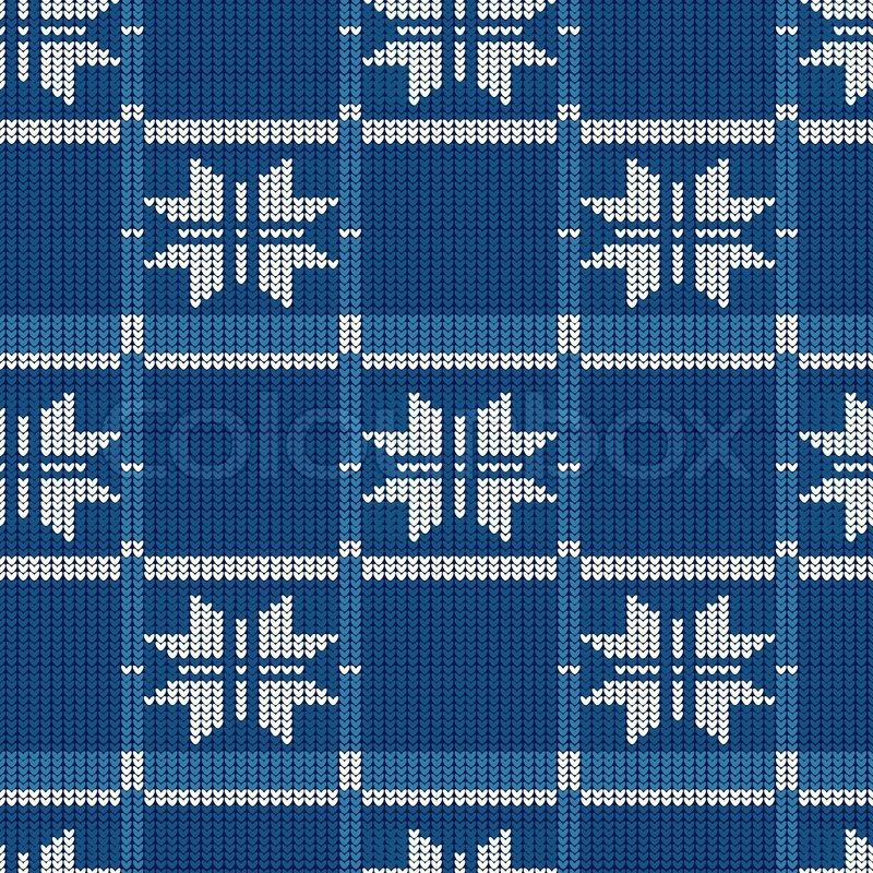 Blue Christmas Seamless Knitting ... | Stock vector | Colourbox