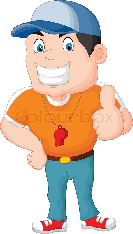 Vector illustration of Cartoon coach ... | Stock vector | Colourbox
