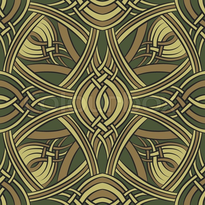 Seamless pattern drawn in celtic ... | Stock vector | Colourbox