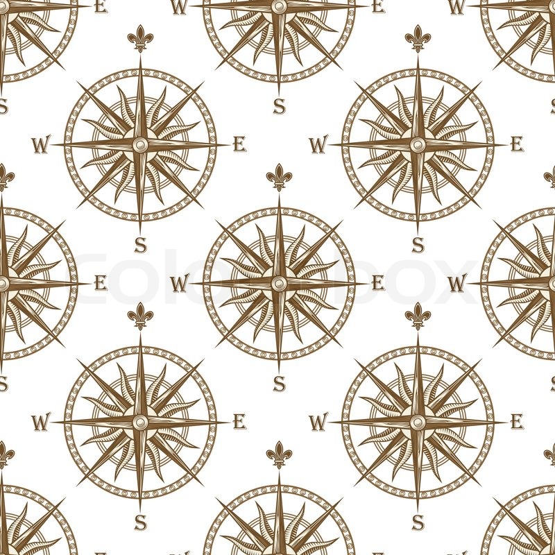 Compass seamless background pattern ... | Stock vector | Colourbox
