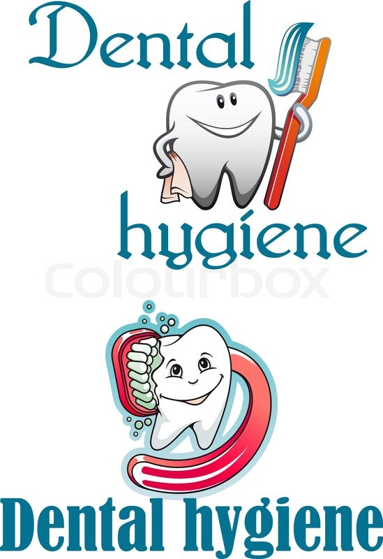 Dental hygiene logo and mascots with ... | Stock vector | Colourbox