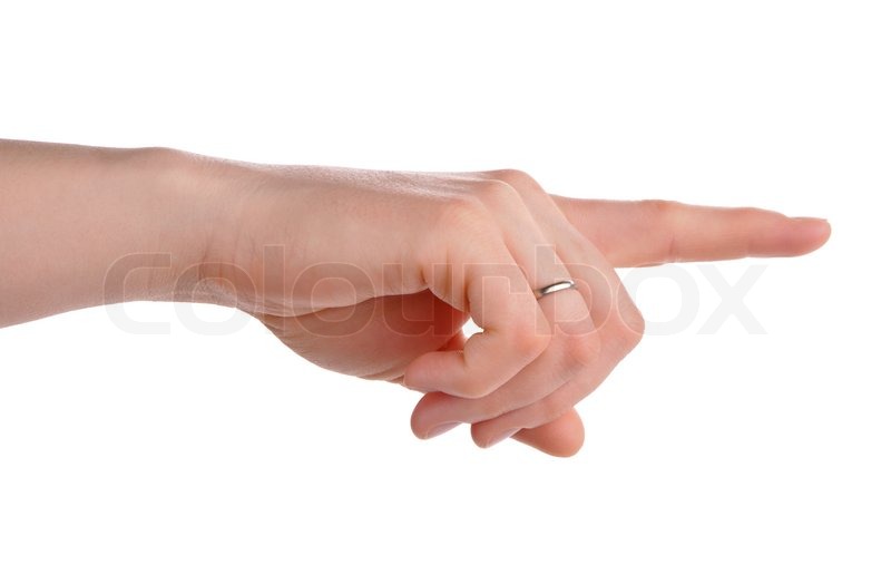 Index finger pointing isolated over ... | Stock image | Colourbox