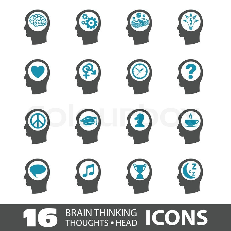 Set of Thinking Head Icons in two ... | Stock vector | Colourbox