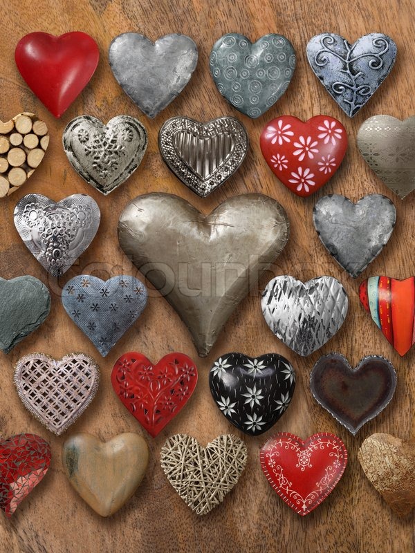 Photos of many heart-shaped things made ... | Stock image | Colourbox
