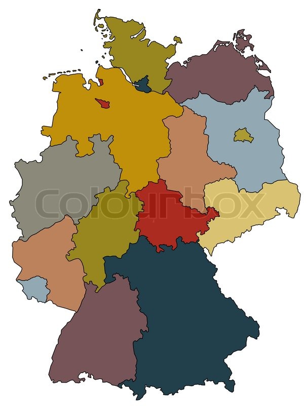 Germany Map - Provinces colored | Stock vector | Colourbox