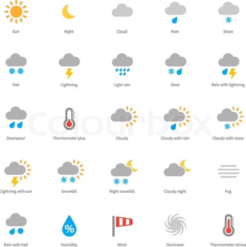 Pictogram collection of meteorology ... | Stock vector | Colourbox