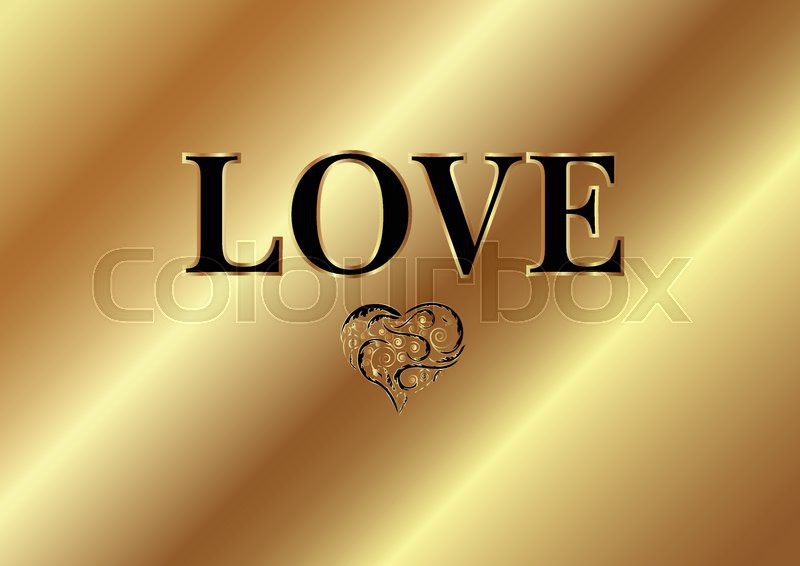 GOLD LOVE WORD | Stock vector | Colourbox