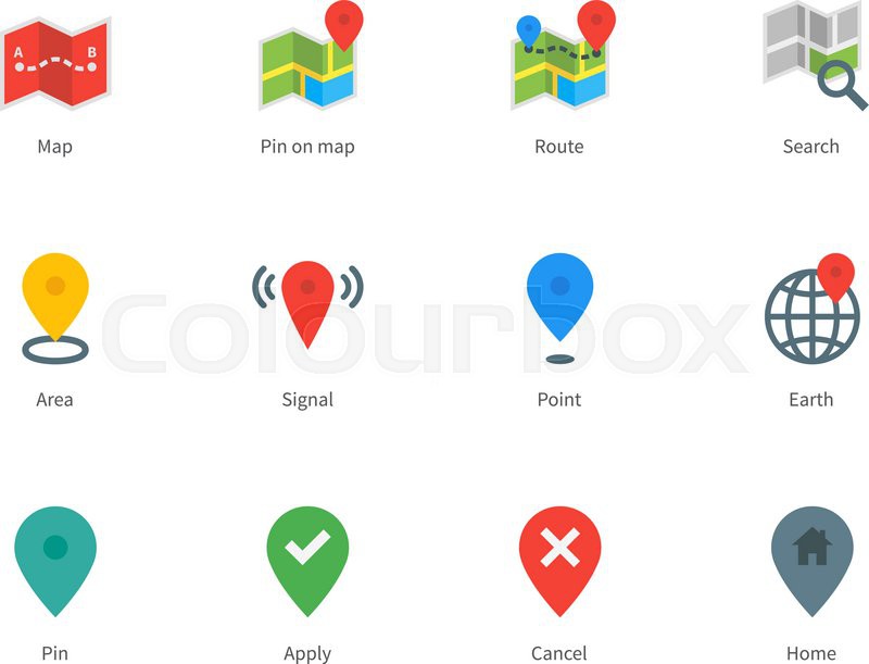 Pictogram collection of GPS and ... | Stock vector | Colourbox
