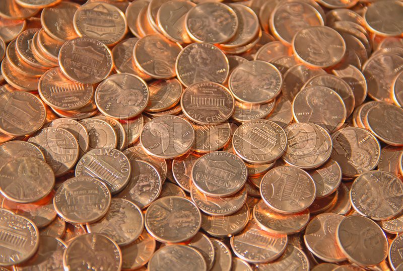 Huge pile of the US coins | Stock image | Colourbox