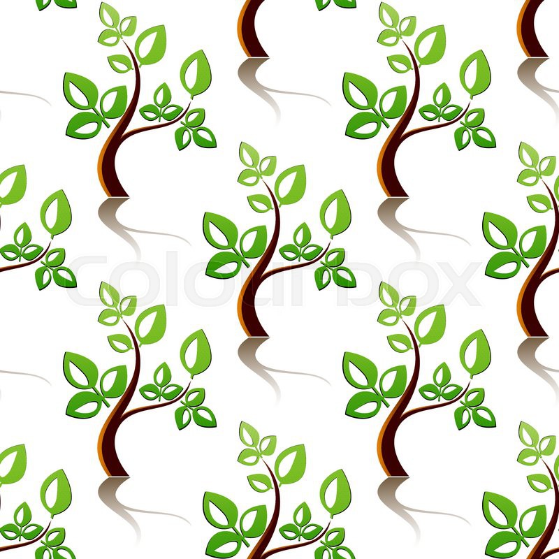 Seamless pattern of little trees with ... | Stock vector | Colourbox