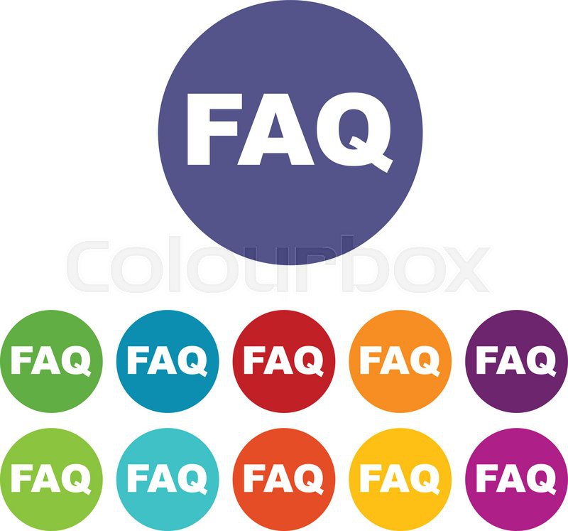 Faq web flat icon in different colors. ... | Stock vector | Colourbox