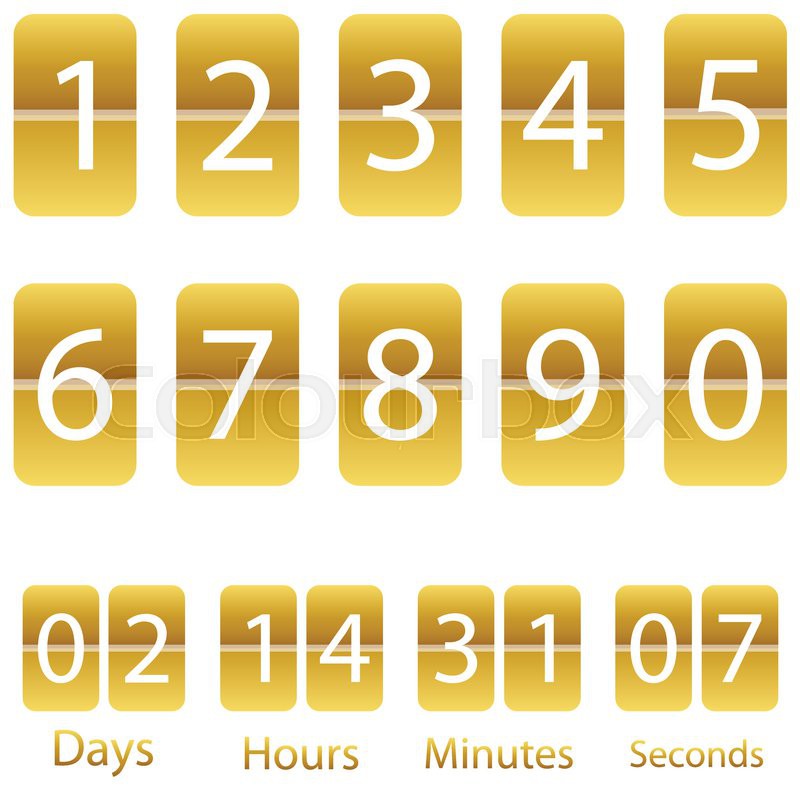 Number set from 1 to 9, digital clock, ... | Stock vector | Colourbox