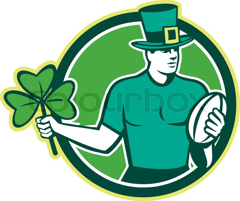 Illustration of an Irish rugby player ... | Stock vector | Colourbox