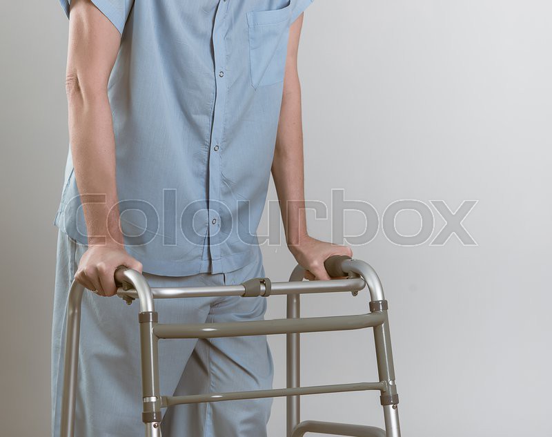 Man with a walker. in the studio | Stock image | Colourbox