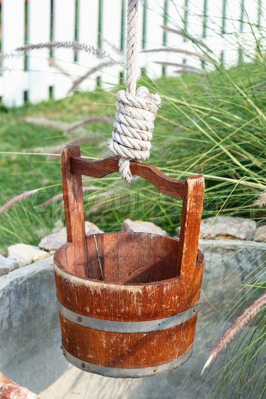 Water Well With Pulley and Bucket | Stock image | Colourbox