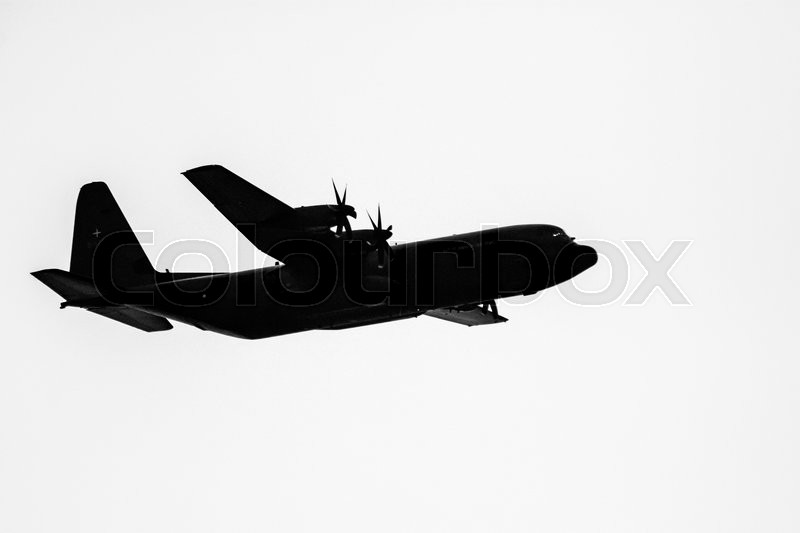 En flyvemaskine flyver over os, et fly ... | Stock foto | Colourbox