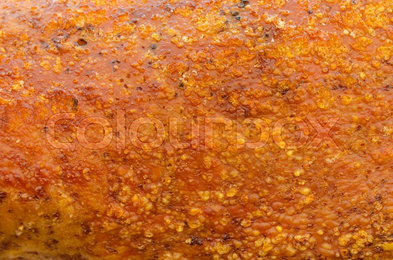 Texture of skin roasted pig. | Stock image | Colourbox