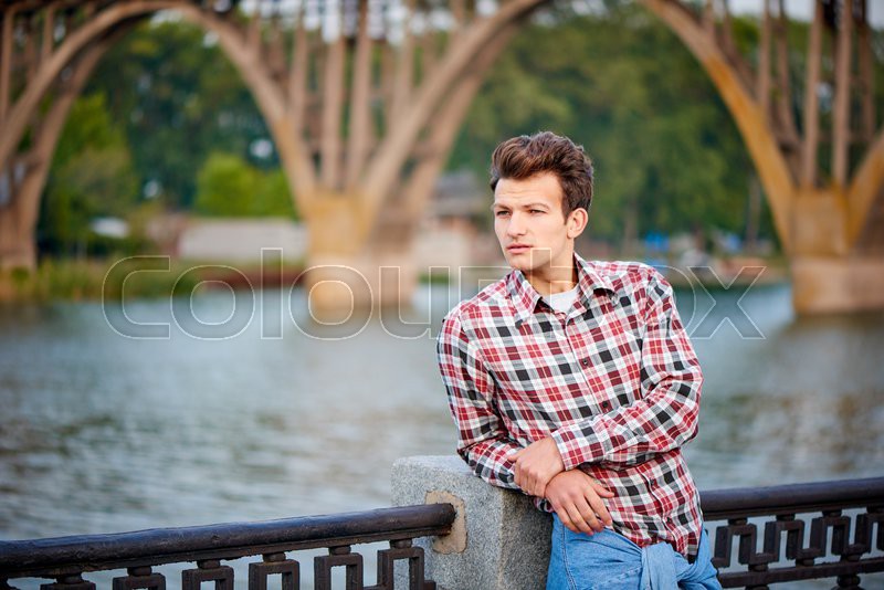 Thoughtful handsome man portrait, ... | Stock image | Colourbox