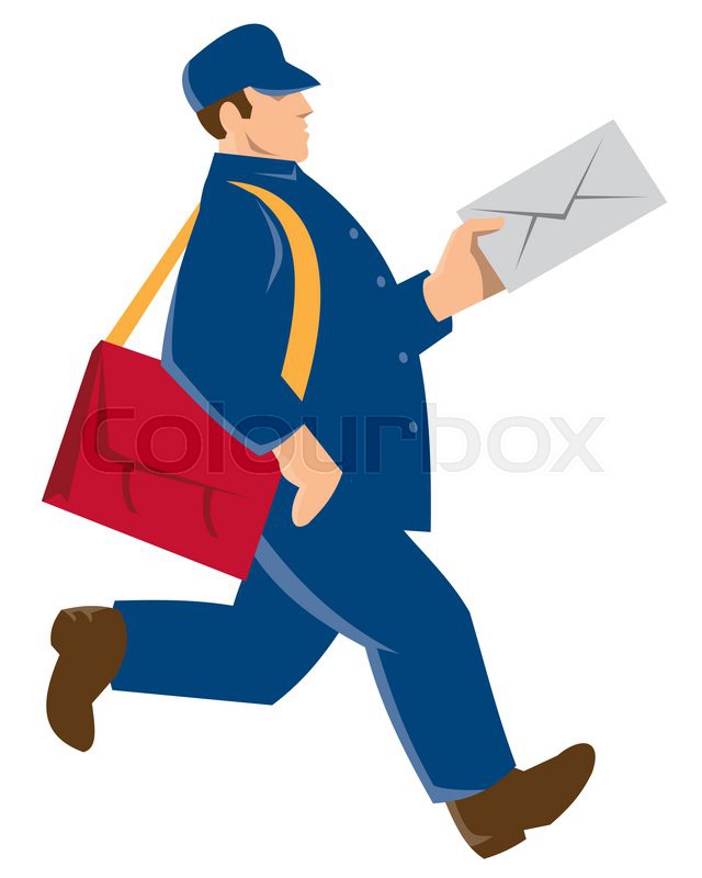 Vector illustration of a mailman ... | Stock vector | Colourbox