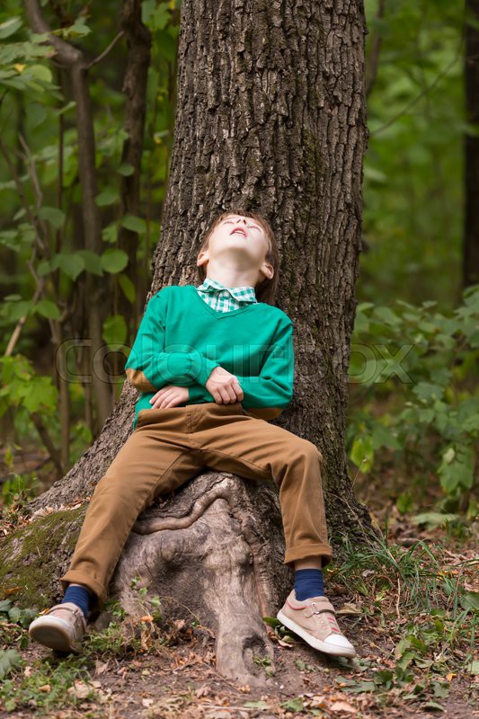 Portrait of a boy on a background of ... | Stock image | Colourbox