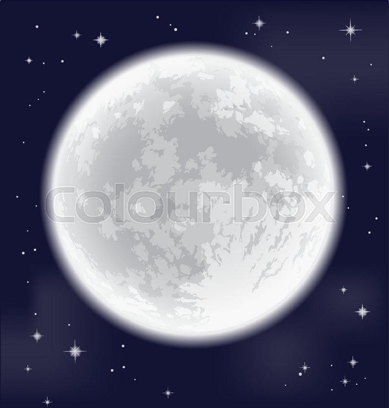 Full moon. Freehand drawing. Detailed ... | Stock vector | Colourbox