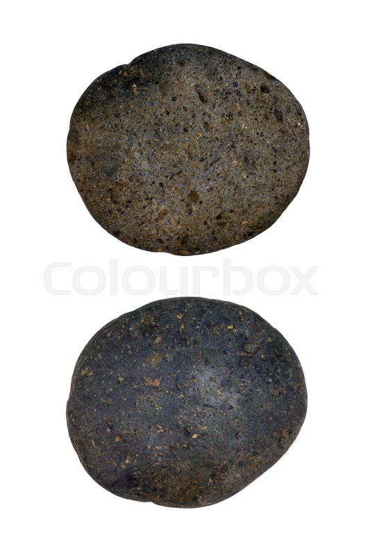 The round stone is isolated on a white ... | Stock image | Colourbox